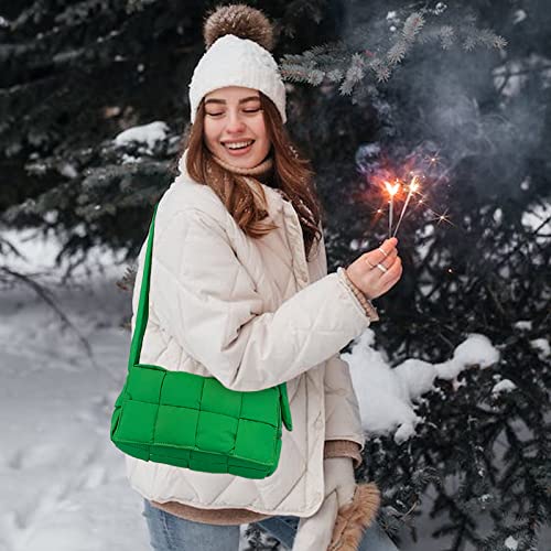 Puffer Bag Crossbody Bags for Women Cotton Cassette Padded Designer Tote Bag Shoulder Bag Puffer Purse Knitting Handbag