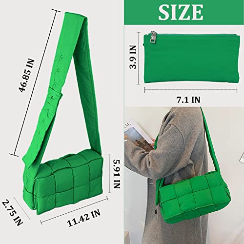 Puffer Bag Crossbody Bags for Women Cotton Cassette Padded Designer Tote Bag Shoulder Bag Puffer Purse Knitting Handbag