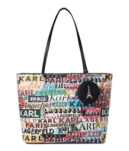 karl lagerfeld paris adele tote logo explosion one size