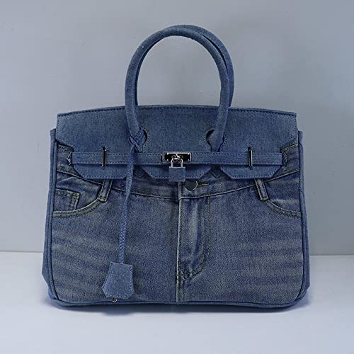 Spoof Jeans Pocket Denim tote Handbag for female girls crossbody bag large shoulder bag summer beach