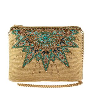 mary frances sunrise mini crossbody clutch handbag, gold