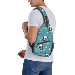 OPZAEUV Cute Panda Shoulder Multipurpose Crossbody Bag, Outdoor Casual Chest Messenger Backpack Bag For Men And Women