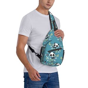 OPZAEUV Cute Panda Shoulder Multipurpose Crossbody Bag, Outdoor Casual Chest Messenger Backpack Bag For Men And Women