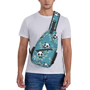 OPZAEUV Cute Panda Shoulder Multipurpose Crossbody Bag, Outdoor Casual Chest Messenger Backpack Bag For Men And Women