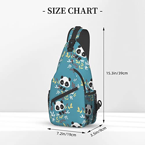 OPZAEUV Cute Panda Shoulder Multipurpose Crossbody Bag, Outdoor Casual Chest Messenger Backpack Bag For Men And Women