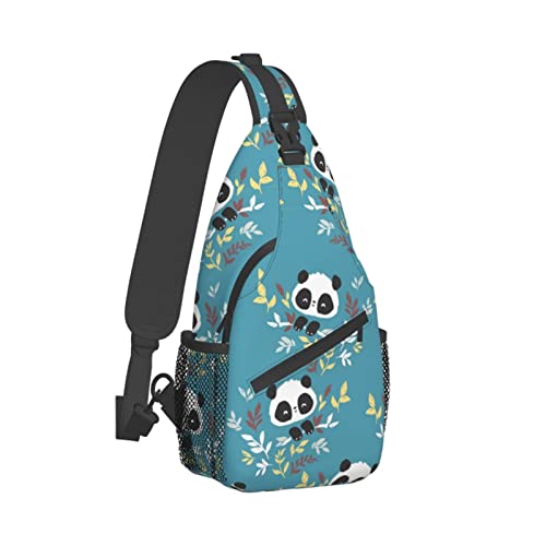 OPZAEUV Cute Panda Shoulder Multipurpose Crossbody Bag, Outdoor Casual Chest Messenger Backpack Bag For Men And Women