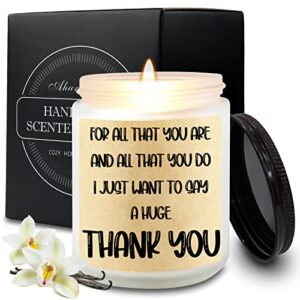 aharhora vanilla scented candles for mom, thank you candle gifts for women, warm gift for thanksgiving day mother’s day appreciation gift, funny gift candle for women men family mom friend coworkers