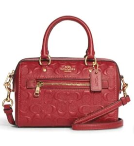 coach mini rowan crossbody signature leather (gold/1941 red)