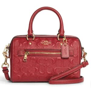 COACH Mini Rowan Crossbody Signature Leather (Gold/1941 Red)