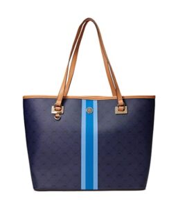 anne klein logo varsity work tote blue one size