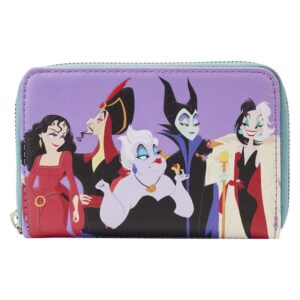 loungefly disney villains color block zip around wallet