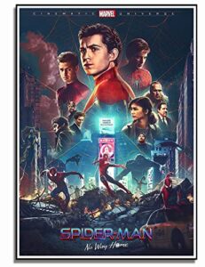 zuosh superhero spiderman no way home spiderman movie poster spiderman canvas wall art hd print for living room bedroom playroom wall art decor give kids boys room decor gift 16×24 inch unframed