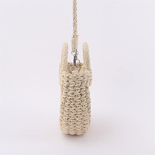 Summer Rattan Straw Bag for Women Hand-woven Shoulder Top-handle Handbag Beach Straw Tote Handmade Clutch Bags with Bow