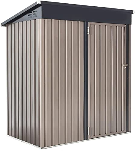 5 feet Width x 3 feet Depth Metal Storage Shed, Thicker Galvanized Steel Upgrade Tool Storage shed, Durable and Stable House shed, Outdoor Storage Cabinet.