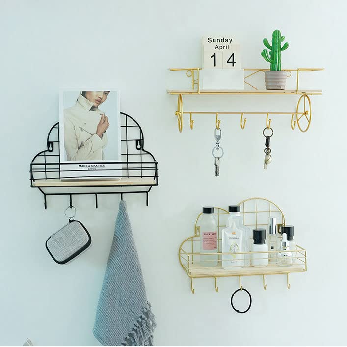 Cloud Shelf, Cloud Shape Wall Hanging Storage Rack,Metal Wall Mount Organiser Floating Shelves Wall Mount Organiser Cloud Shelves (C)