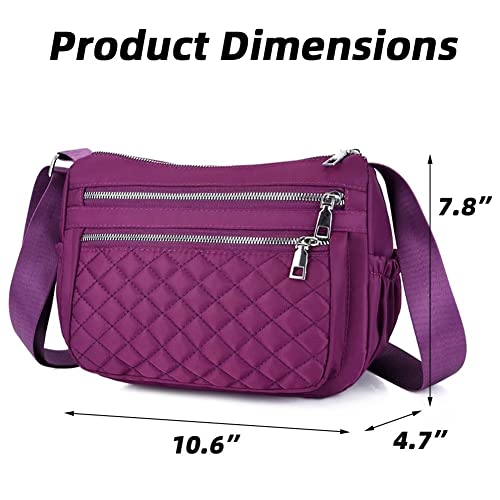 SULCET Hobo Bags for Women Causal Quilted Crossbody Purse Waterproof Shoulder Messenger Bag Lightweight Pocketbooks