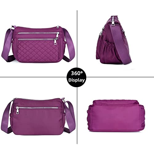 SULCET Hobo Bags for Women Causal Quilted Crossbody Purse Waterproof Shoulder Messenger Bag Lightweight Pocketbooks