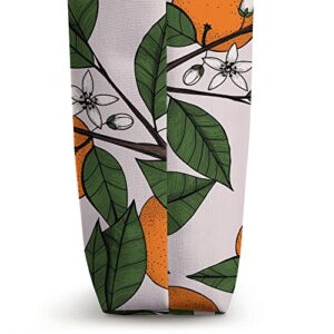 Aesthetic Orange Clementine on Branch Botanical Pattern Tote Bag