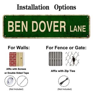 Ben Dover Lane Slim Tin Sign Retro Street Sign for Room Decor Man Cave Best Gift 4x16 Inch