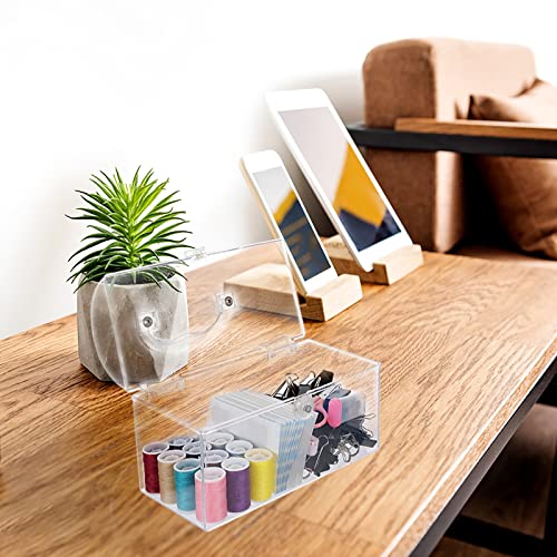 Plastic Square Storage Bin-Cabinet,Gift Box Portable Vanity Organizer with Secure Lid and Handle, Clear Container Box for Toiletries (1 Clear Box)