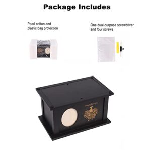 Wooden Urns for Human Ashes Adult Male Female,Tree of Life Cremation Urns for Ashes with Frame,Wood Urns for Ashes Men Women, Holds Up to 230 Cubic Inches of Ashes (Black Tree, with Frame)