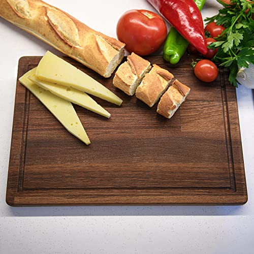 Kenzal Walnut Wood Cutting Boards for Kitchen, Heavy Duty chopping board with Juice Groove, Kitchen Chopping Board for Meat(Butcher Block), Cheese and Vegetables 13 x 10 Inches