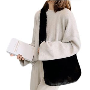 JARPSIRY Plush Underarm Bag Ladies Faux Fur Fluffy Crossbody Shoulder Bag Women Soft Furry Tote Handbag for Autumn and Winter