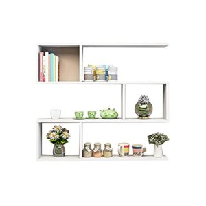 LITFAD Floating Shelf for Wall Storage, Decor Bookcase Engineered Wood Book Shelf Wall Shelf for Study Room Office Living Room Bedroom - White 39.4" L x 5.9" W x 29.5" H