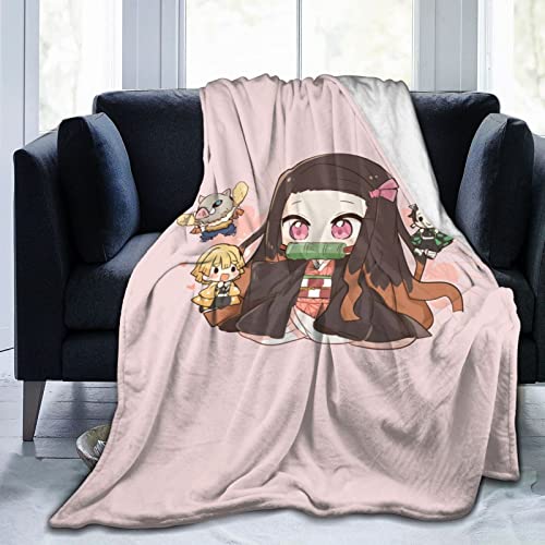 Anime Unisex Throw Blanket Flannel Blankets for Bedding Couch Sofa Living Room Throws All Season 50"X40"