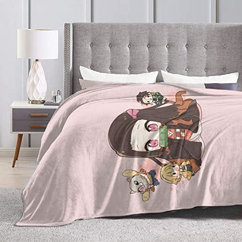 Anime Unisex Throw Blanket Flannel Blankets for Bedding Couch Sofa Living Room Throws All Season 50"X40"