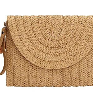 NociHah Straw Clutch Purses for Women Envelope Woven Clutch Handbags Summer Shoulder Bags