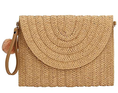 NociHah Straw Clutch Purses for Women Envelope Woven Clutch Handbags Summer Shoulder Bags