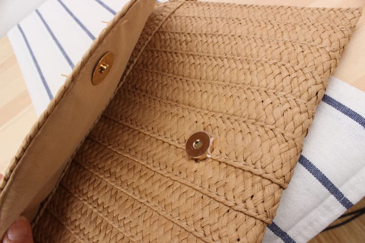 NociHah Straw Clutch Purses for Women Envelope Woven Clutch Handbags Summer Shoulder Bags