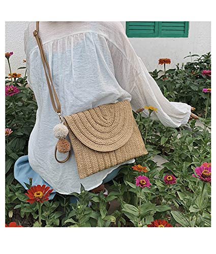 NociHah Straw Clutch Purses for Women Envelope Woven Clutch Handbags Summer Shoulder Bags