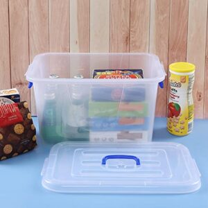 Teyyvn 6-Pack Clear Storage Box, 12 L Plastic Storage Bin with Handle