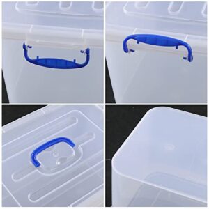 Teyyvn 6-Pack Clear Storage Box, 12 L Plastic Storage Bin with Handle