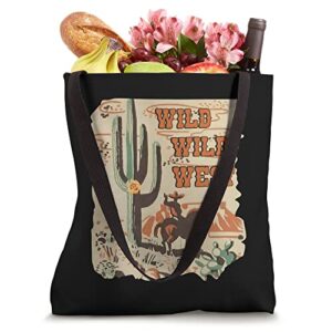 Wild West Cowboy Cactus Rodeo Western Retro Horse Vintage Tote Bag