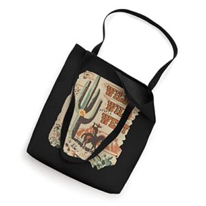 Wild West Cowboy Cactus Rodeo Western Retro Horse Vintage Tote Bag