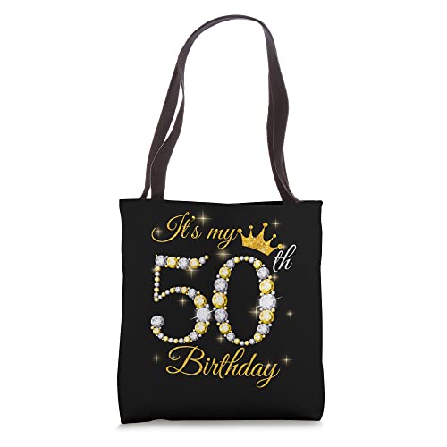 It's My 50th Birthday Queen Gifts 50 Years Old Crown Diamond Tote Bag