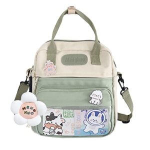 jqwsve kawaii backpack with kawaii pins & accessories kawaii aesthetic backpack cute ita bag japanese backpack jk uniform bag