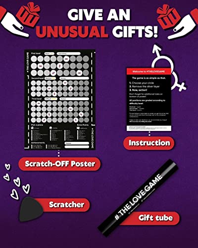 THELOVEGAME The Love Game Scratch Off Poster Game for Couples Valentines Day Gifts Wall Posters Gift for him and for her Wedding Gifts Romantic Game Dates Night (with Gift Tube)