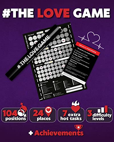 THELOVEGAME The Love Game Scratch Off Poster Game for Couples Valentines Day Gifts Wall Posters Gift for him and for her Wedding Gifts Romantic Game Dates Night (with Gift Tube)