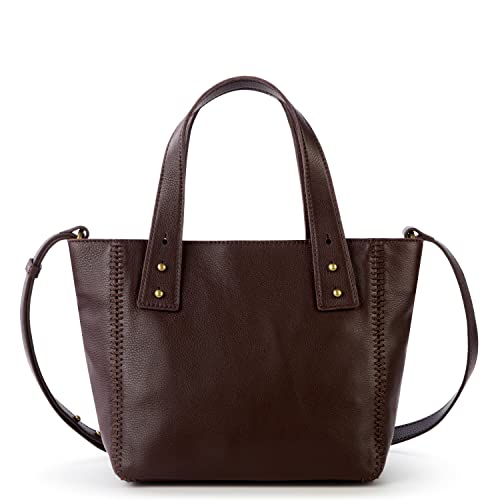 The Sak Liv Satchel in Leather, Large Purse with Removable, Convertible Straps, Mahogany