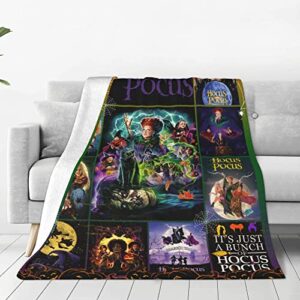 hocus halloween pocus blankets soft flannel blanket warm fuzzy lightweight throw blanket for couch living room all season 40x50in