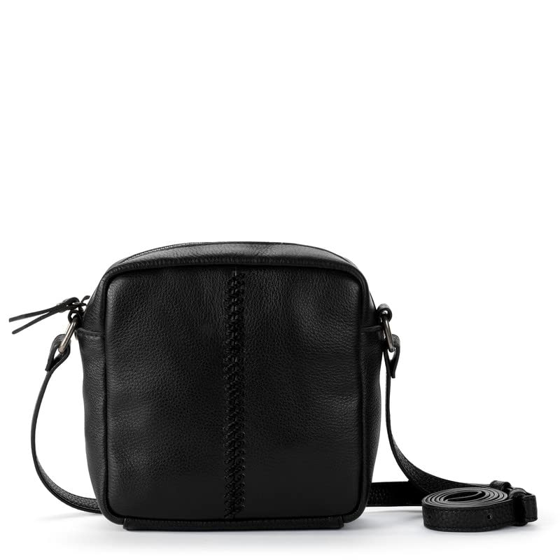 The Sak Maisie Square Crossbody in Leather, Adjustable Strap, Black