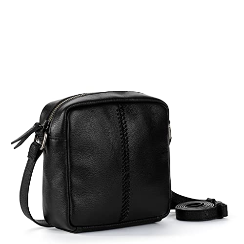 The Sak Maisie Square Crossbody in Leather, Adjustable Strap, Black