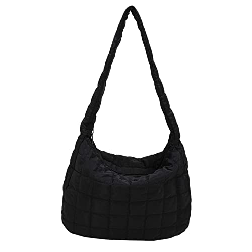 CASTNICH Puffer Tote Bag for Women Large Quilted Crossbody Tote Bag Winter Handbag Down Cotton Padded Shoulder Bag for Women