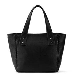 The Sak Liv Satchel in Leather, Large Purse with Removable, Convertible Straps, Black