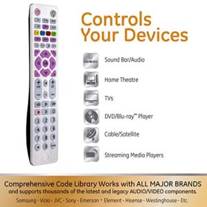 GE Home electricalGE 6-Device Backlit Universal Remote Control, Silver, 37038 & Universal Remote Control for Samsung, Vizio, Lg, Sony, Sharp, Roku, Apple TV, Smart TVs, Graphite