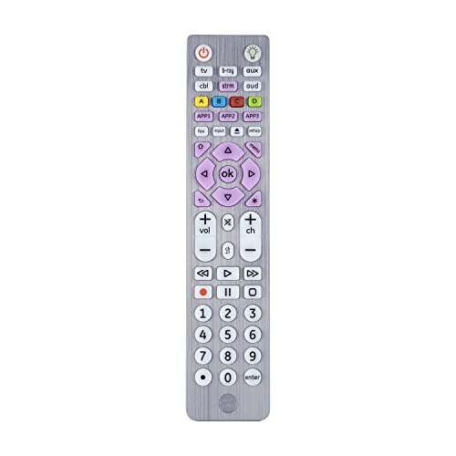 GE Home electricalGE 6-Device Backlit Universal Remote Control, Silver, 37038 & Universal Remote Control for Samsung, Vizio, Lg, Sony, Sharp, Roku, Apple TV, Smart TVs, Graphite